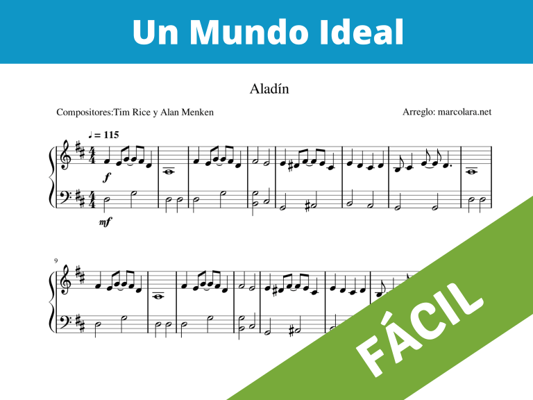 Partituras para Piano FÁCILES en PDF| Marcolara.net